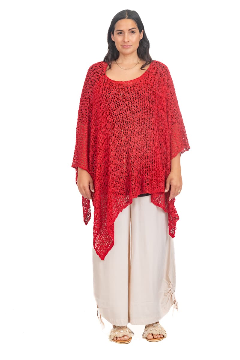 Poncho Popcorn Dark Red - Kennedys Boutique